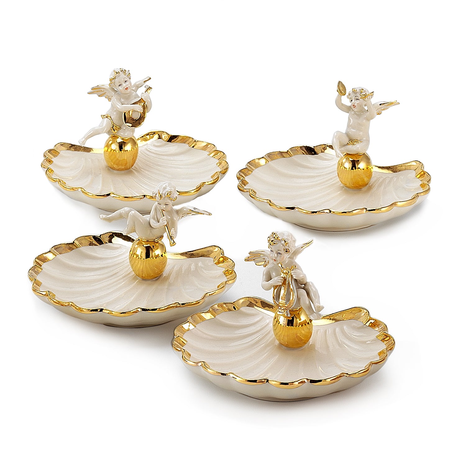 Shell Mini-Trays with musician cherubs - Set of 4 – Jashanmal Bahrain