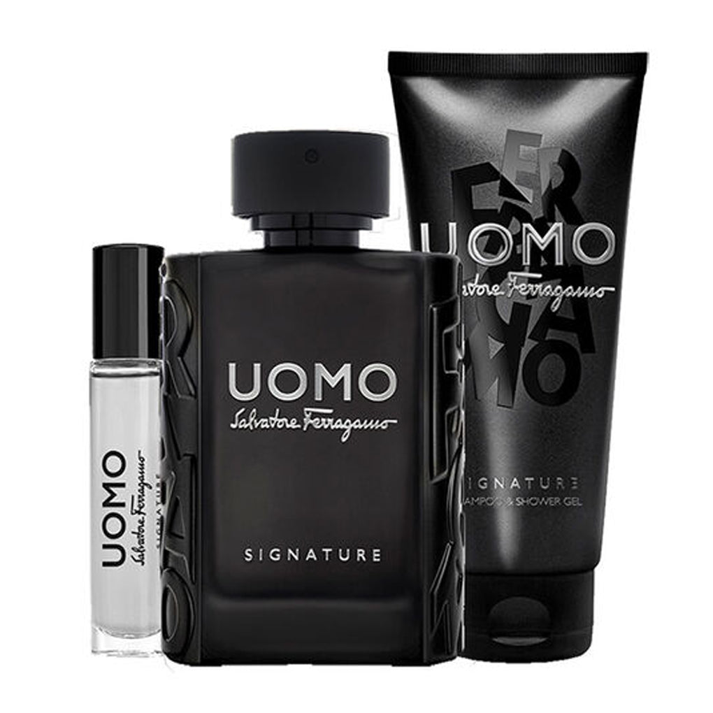 SALVATORE FERRAGAMO OUMO SIGNATURE FOR MEN GIFT SET: EDP 100ML+100ml S ...